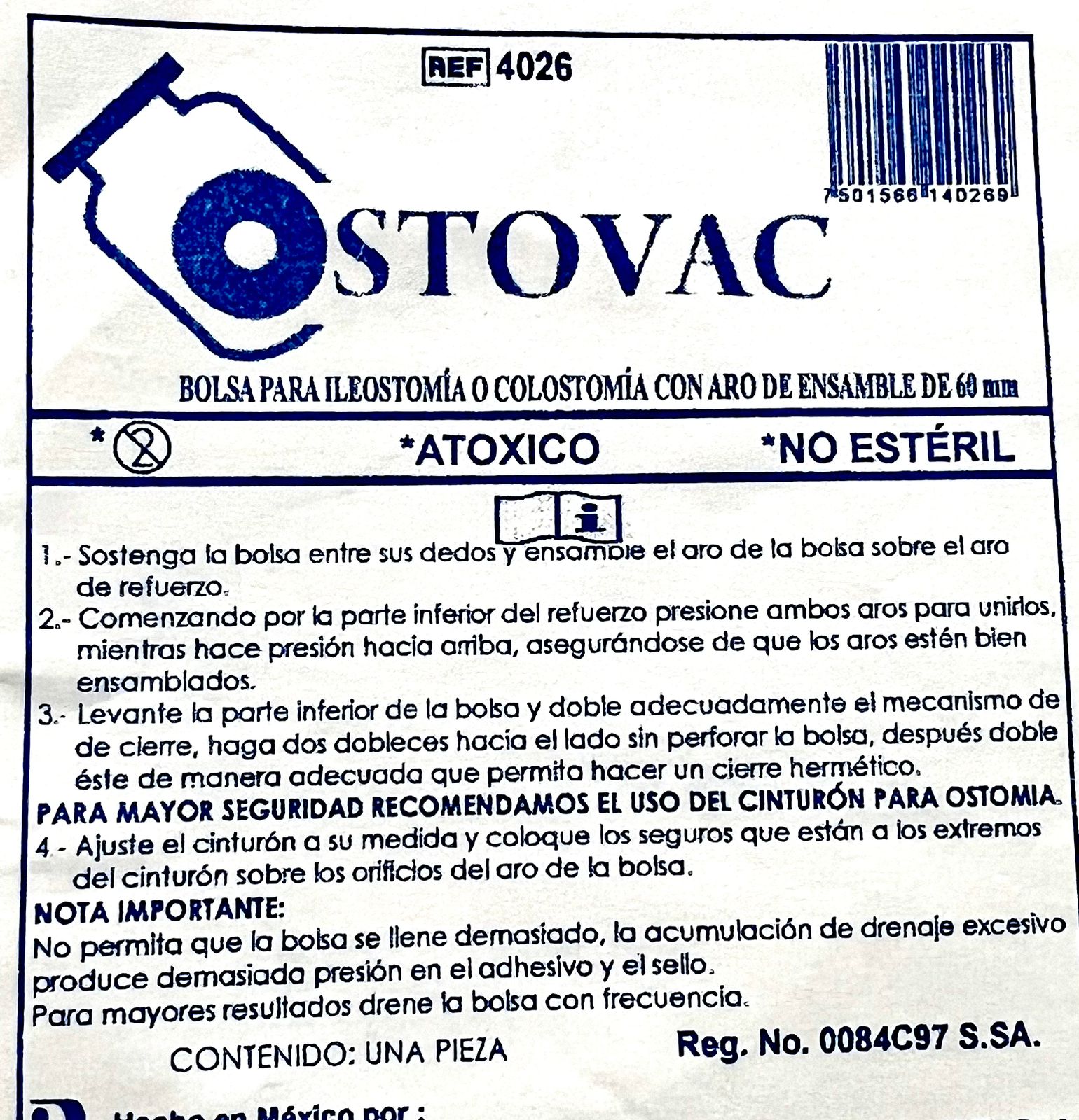 Bolsa drenable Ostovac: comodidad y seguridad con Estima